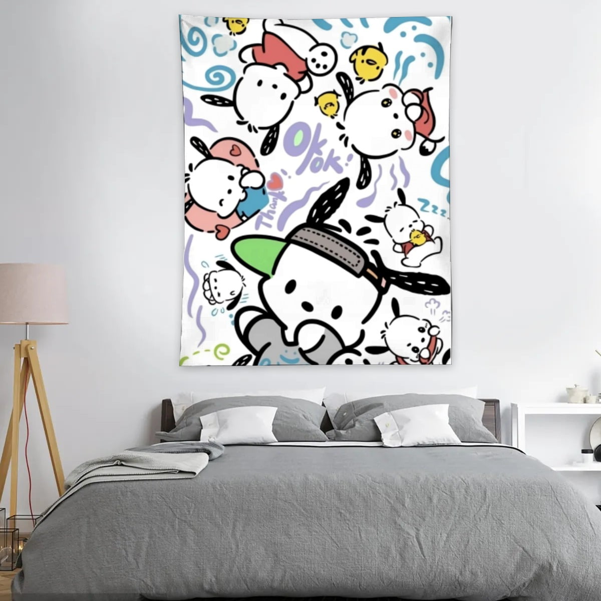 Pochacco Tapestry Gift Wall Hanging Backdrop for Room Bedroom Girls Or ...