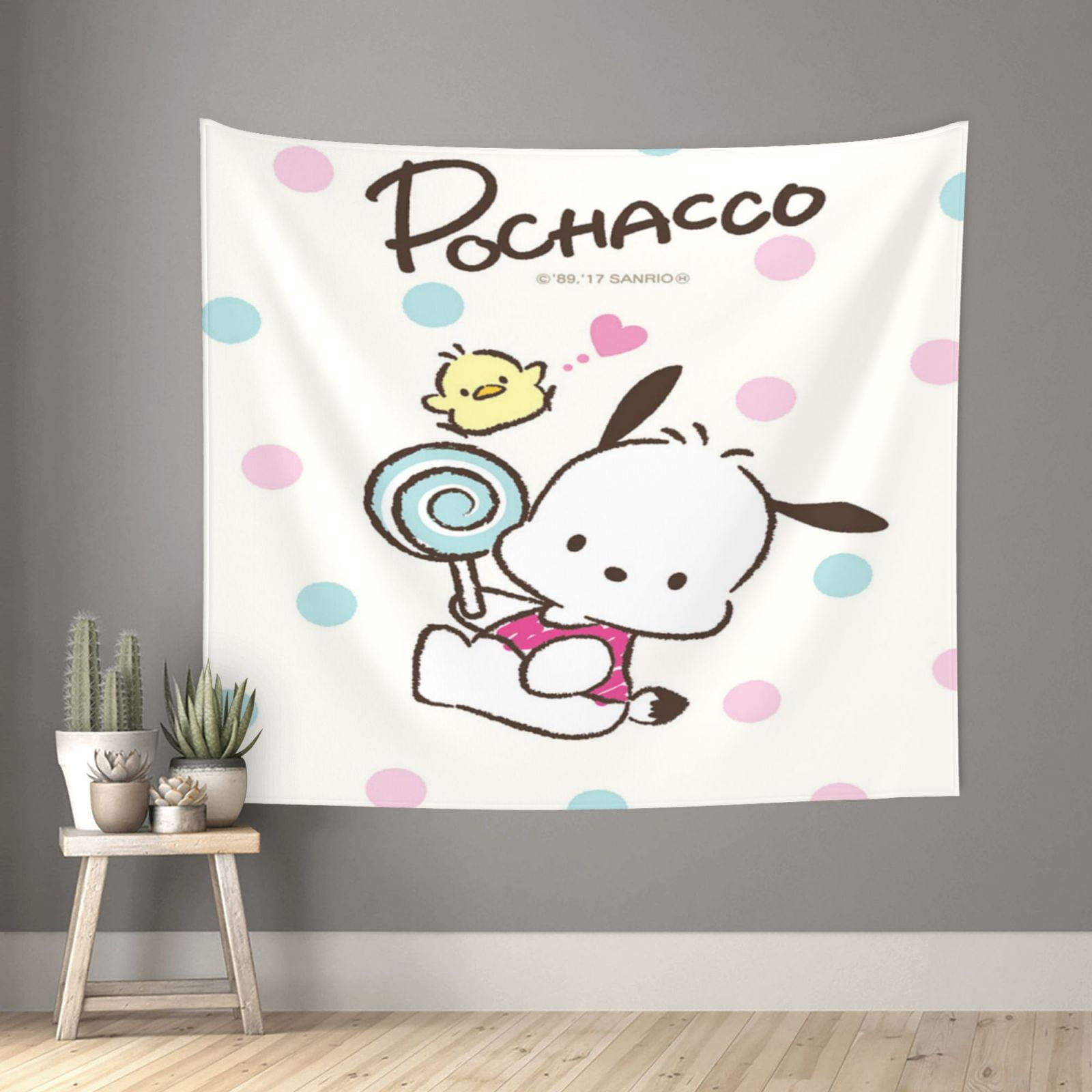 Pochacco Wall Tapestry Anime Poster For Bedroom Aesthetics Funny Room ...