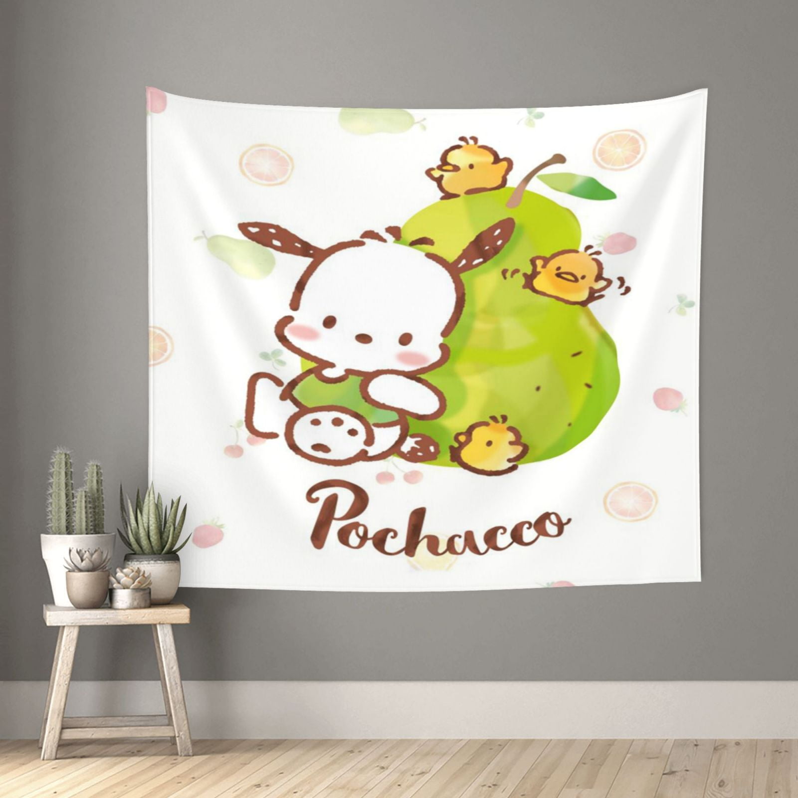 Pochacco Wall Tapestry Anime Poster For Bedroom Aesthetics Funny Room ...