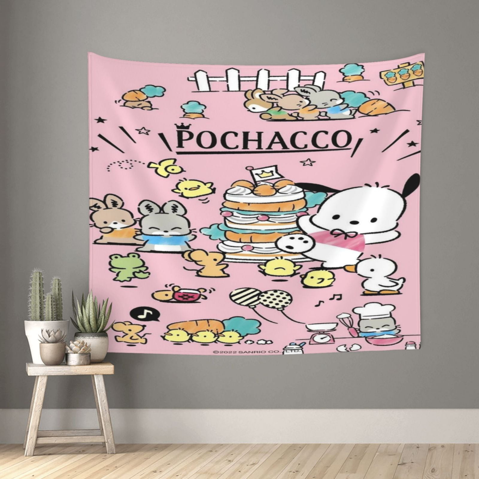 Pochacco Wall Tapestry Anime Poster For Bedroom Aesthetics Funny Room ...