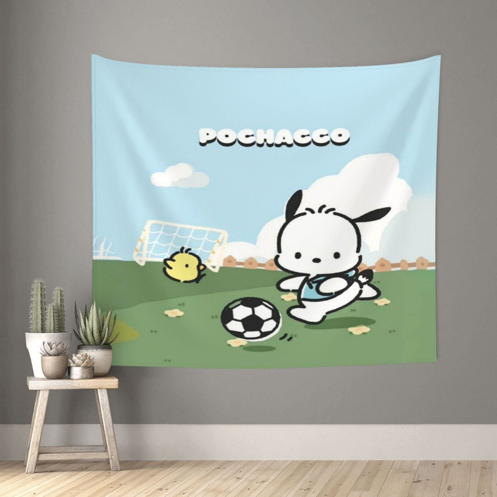 Pochacco Wall Tapestry Anime Poster For Bedroom Aesthetics Funny Room ...
