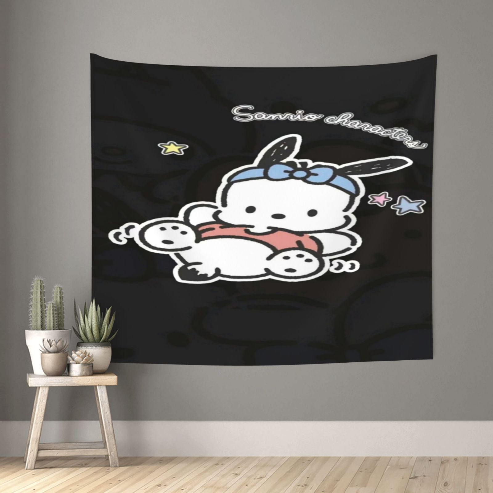 Pochacco Wall Tapestry Anime Poster For Bedroom Aesthetics Funny Room ...