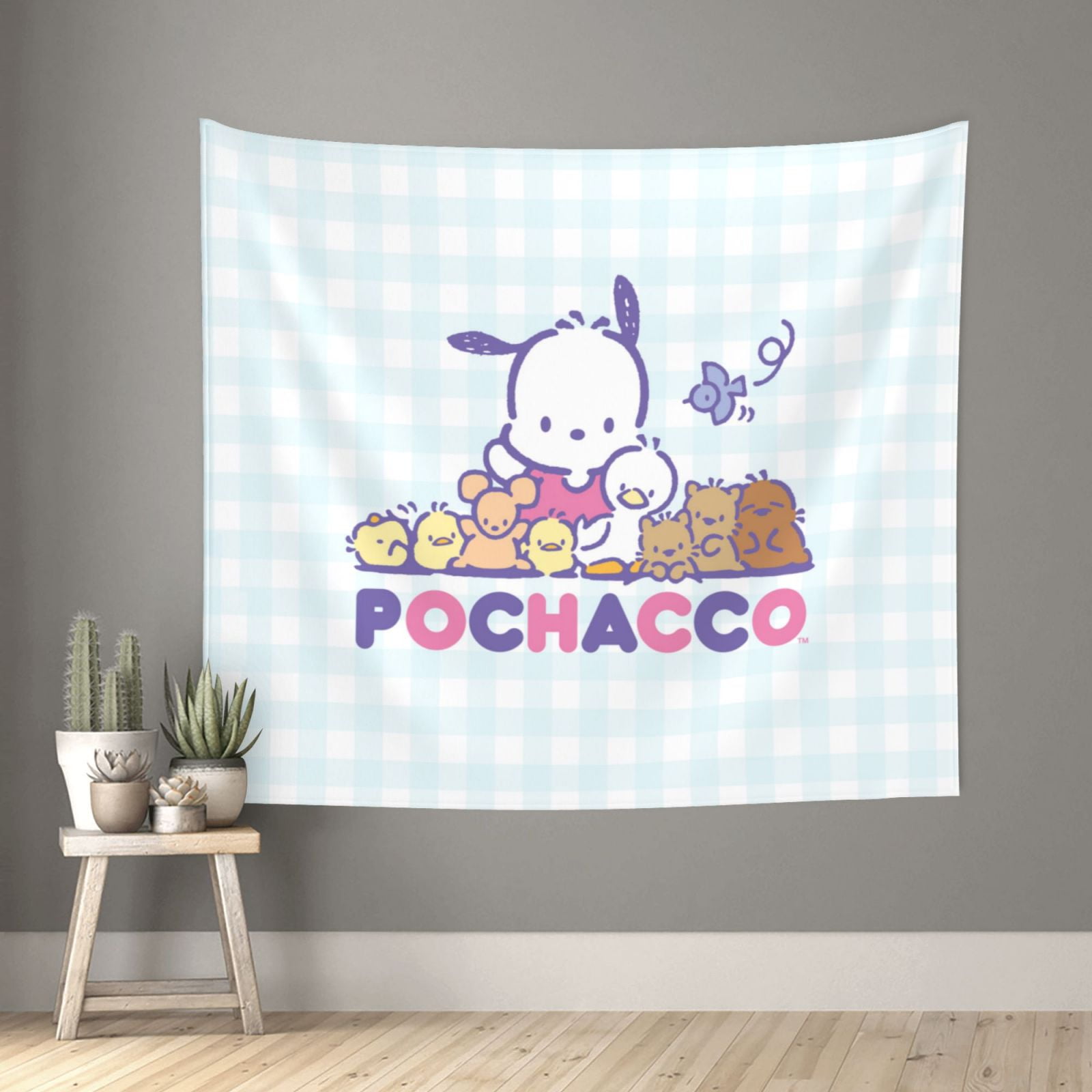 Pochacco Wall Tapestry Anime Poster For Bedroom Aesthetics Funny Room ...