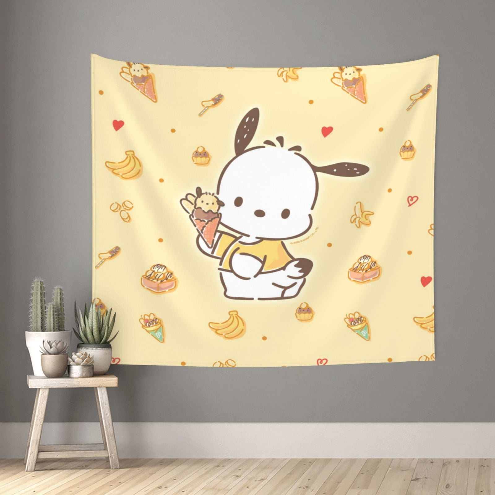 Pochacco Wall Tapestry Anime Poster For Bedroom Aesthetics Funny Room ...