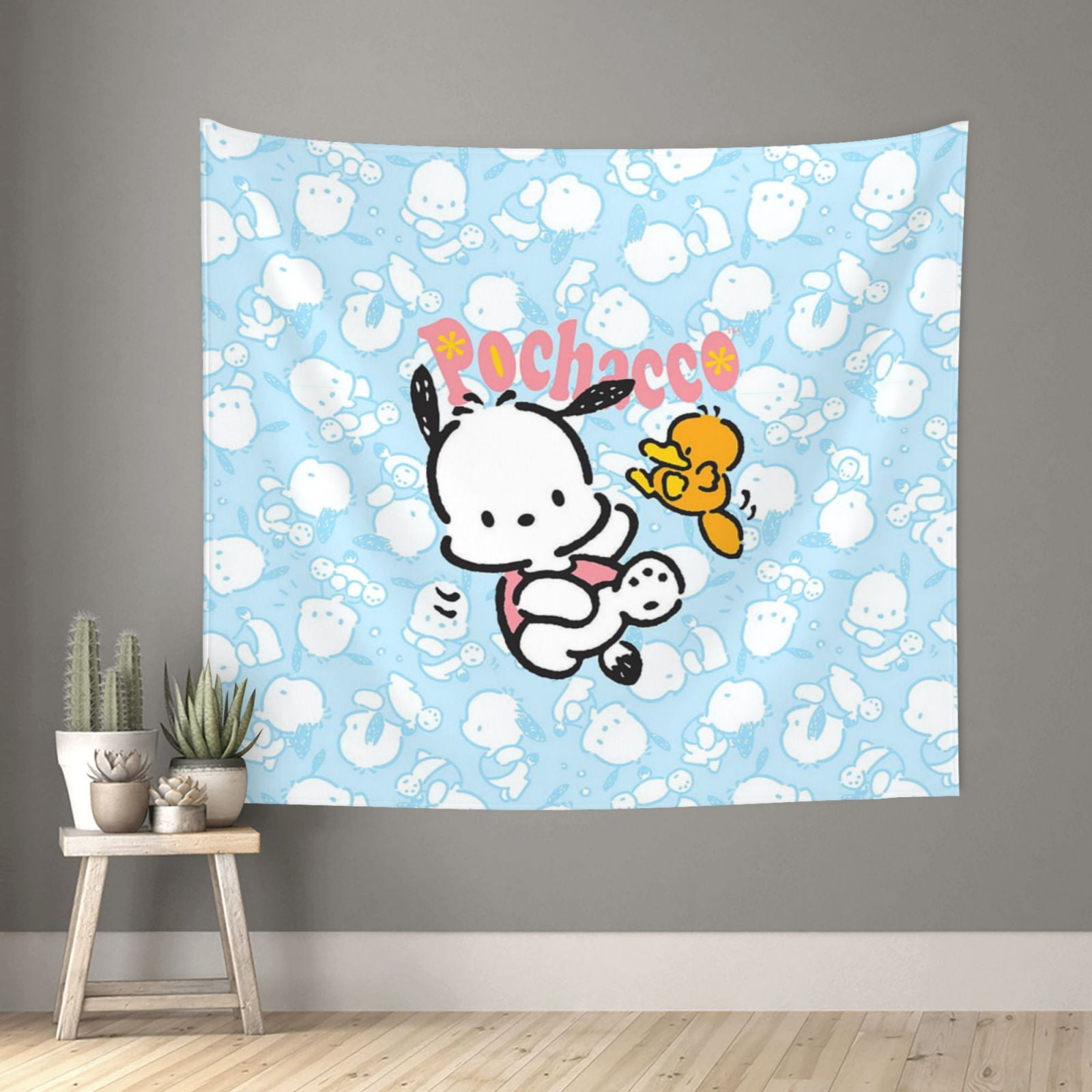 Pochacco Wall Tapestry Anime Poster For Bedroom Aesthetics Funny Room ...