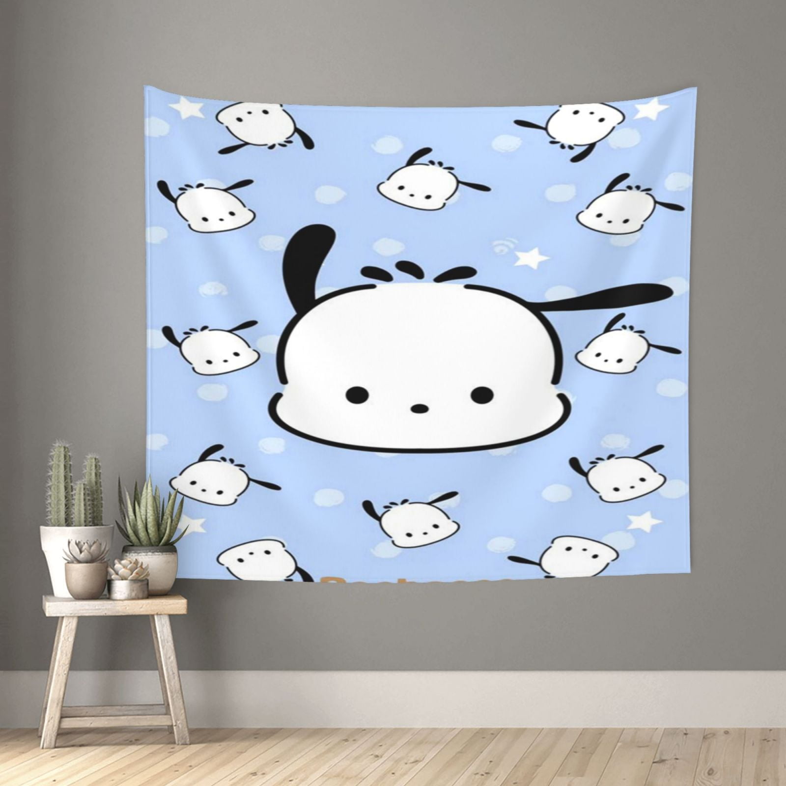 Pochacco Wall Tapestry Anime Poster For Bedroom Aesthetics Funny Room ...