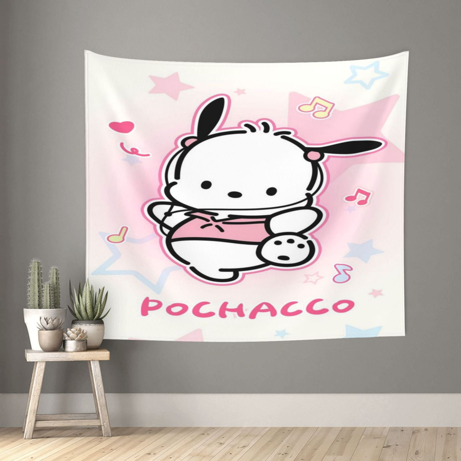 Pochacco Wall Tapestry Anime Poster For Bedroom Aesthetics Funny Room ...