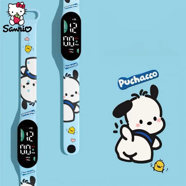 Pochacco Watch Sanrio Accessories Kuromi Watch Cinnamoroll Led ...