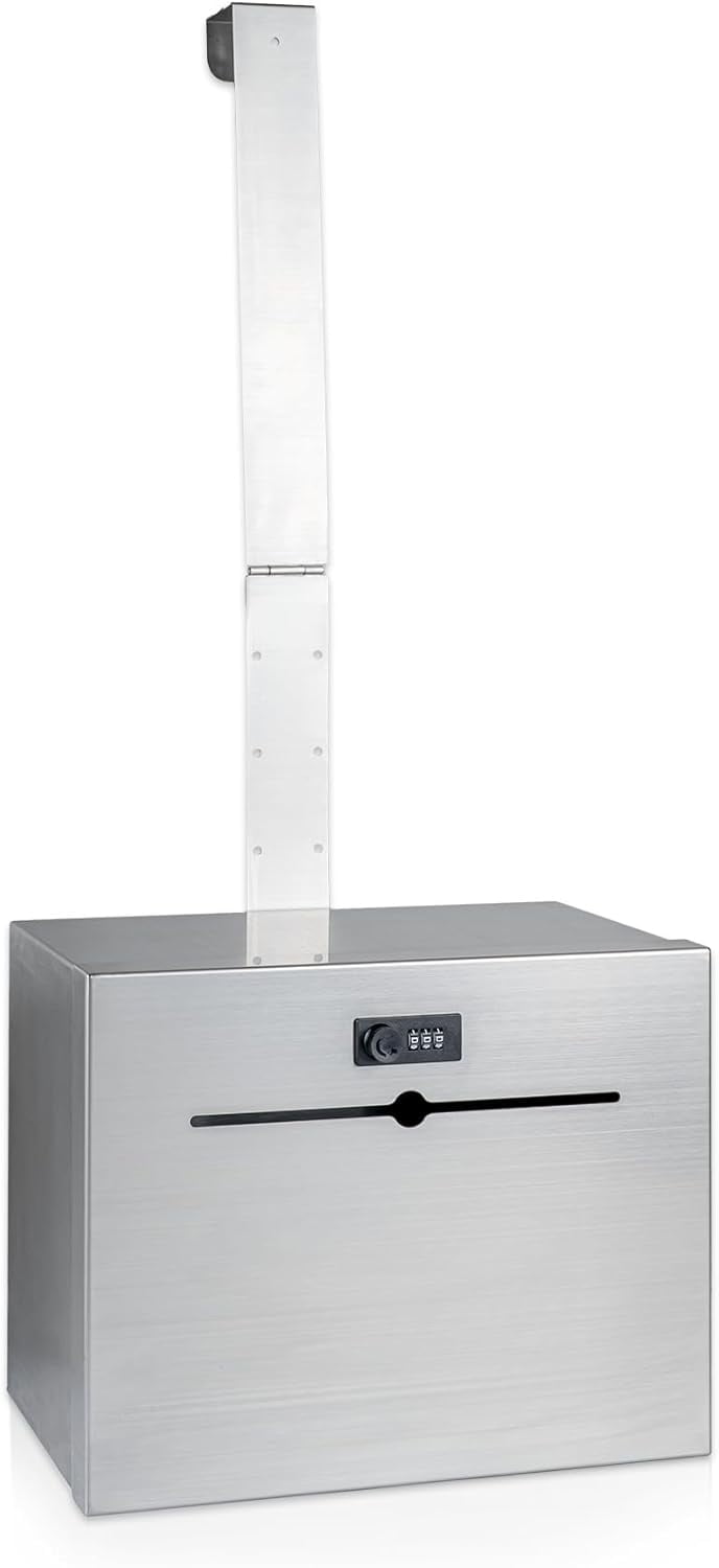 Pochar Over-the-Door Dropox, Stainless Steel Door Drop Box with Lock ...