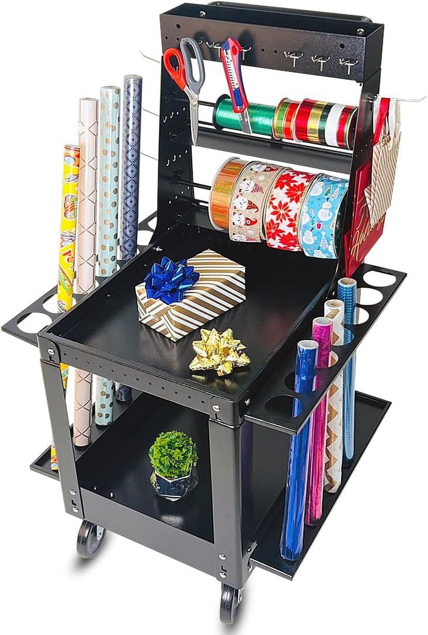 Pochar Utility Storage Rolling Cart with Removable Pegboard & Extra ...