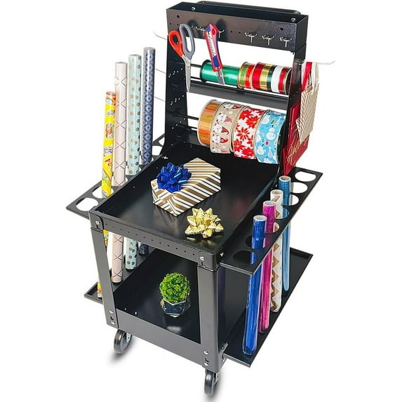 Pochar Utility Storage Rolling Cart with Removable Pegboard & Extra ...