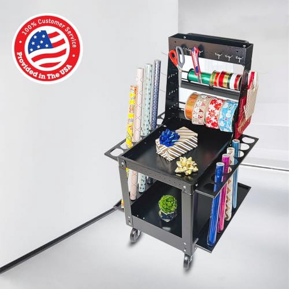Pochar Utility Storage Rolling Cart with Removable Pegboard & Extra ...