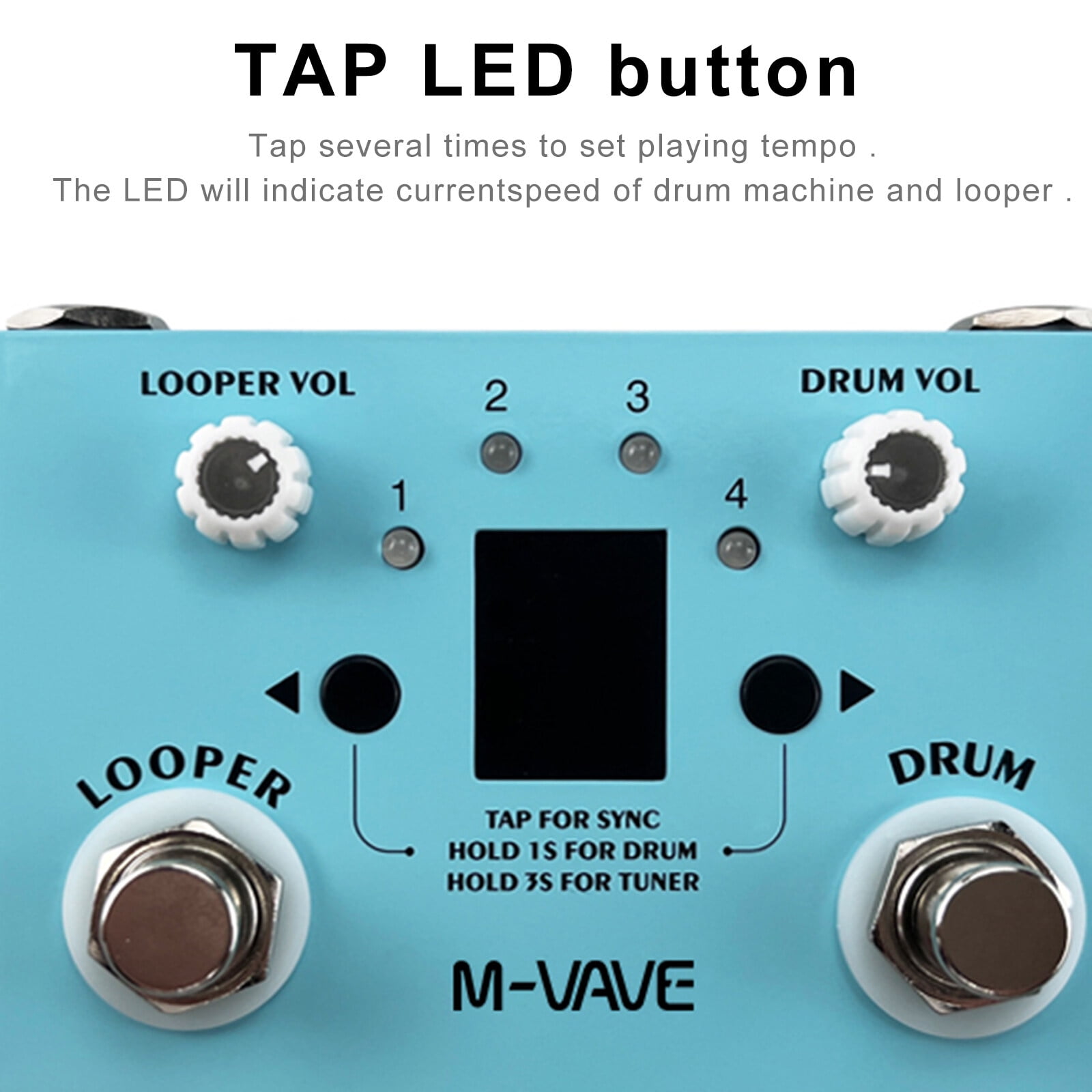 PockDrum Drum & Loop Guitar Effect Pedal 4 Modes 30 Drum Styles Multi ...