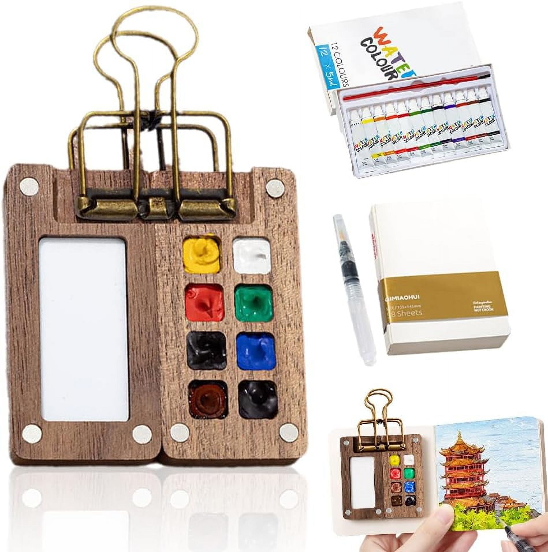 Pocket Artist Watercolor Travel Set, 2025 New Mini Watercolor Paint Set ...