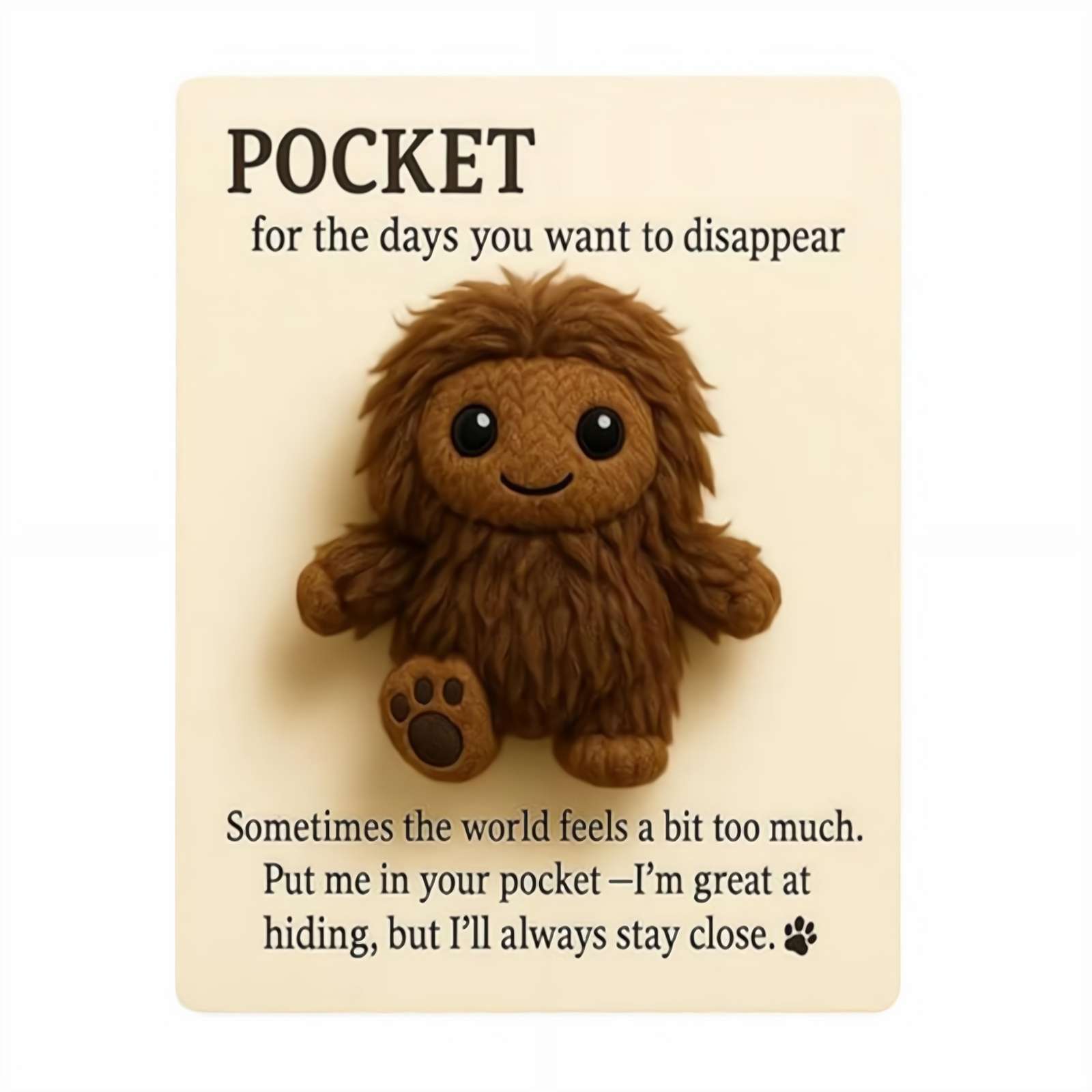 Pocket Big-foot, Your Furry Little Encourager, 2026 New Hugs Positive ...