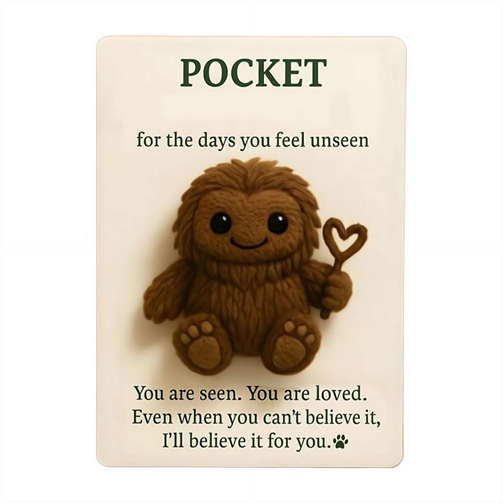 Pocket Big-foot, Your Furry Little Encourager, 2026 New Hugs Positive ...
