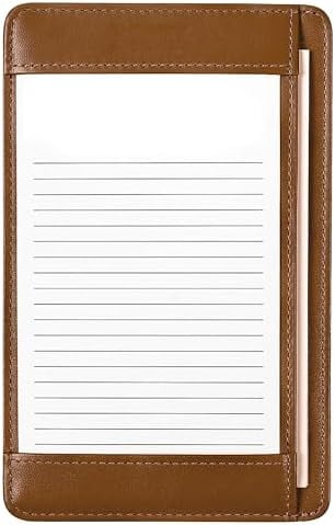 Pocket Briefcase Leather Pocket Notepad 3x5 Index Card Holder Organizer ...
