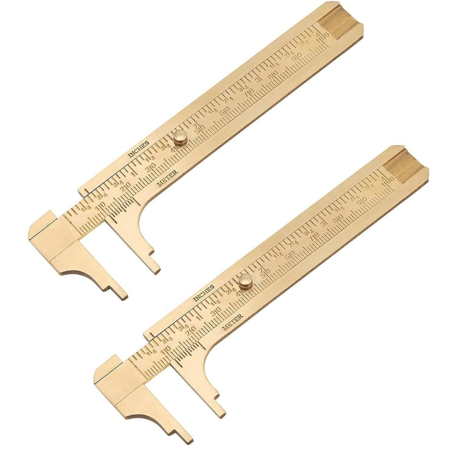 Pocket Caliper, 100mm Double Scale Sliding Gauge Brass Vernier Caliper ...