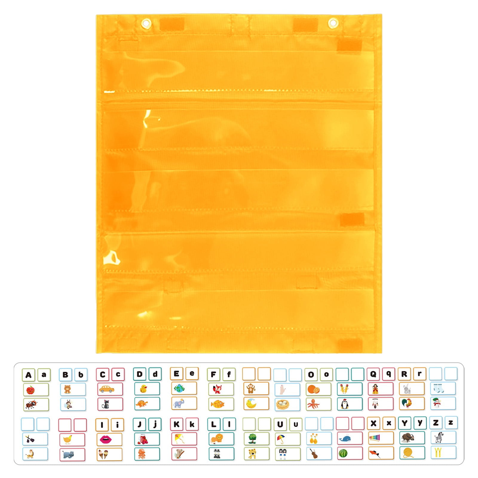 Pocket Chart Double Sided with 5+2 Pockets for Daily Schedule, Magnetic ...