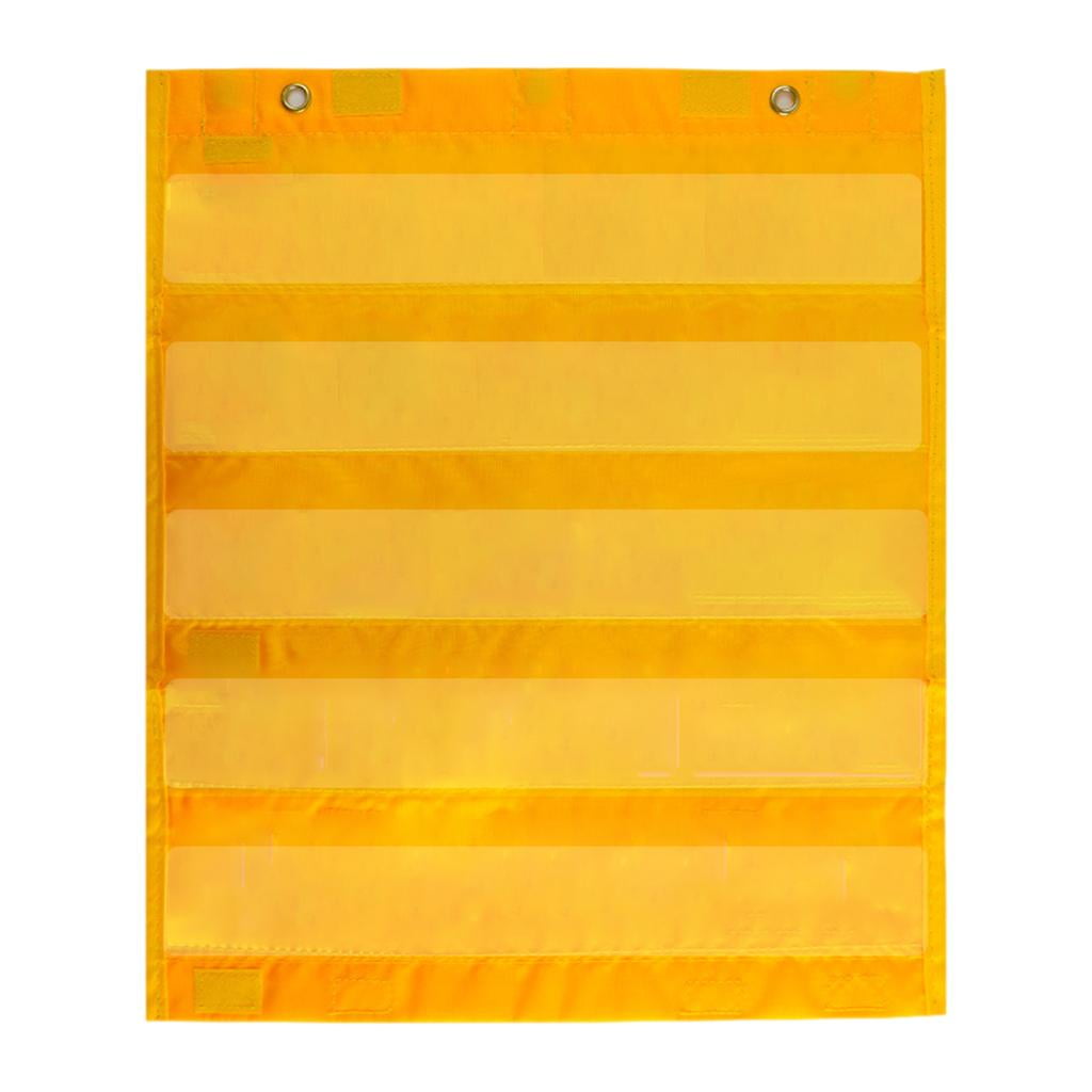 Pocket Chart Double-Sided Hanging Schedule Pocket Chart Yellow ...