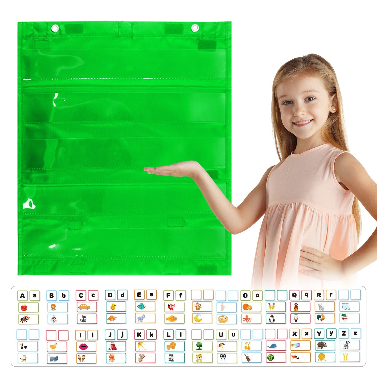 Pocket Chart Double Sided with 5+2 Pockets,prefect for Daily Schedule ...