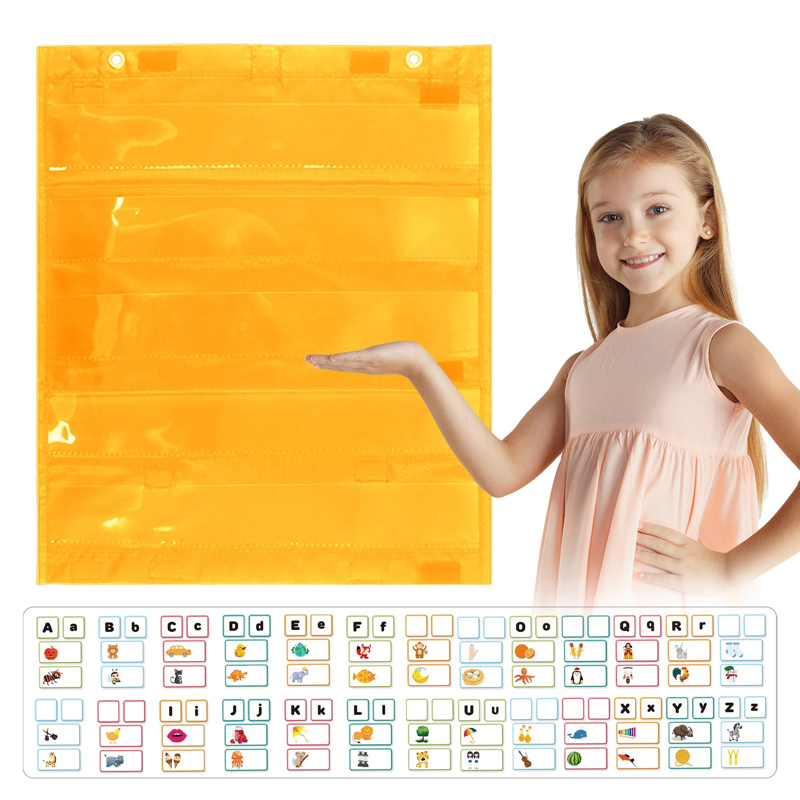Pocket Chart Double Sided with 5+2 Pockets,prefect for Daily Schedule ...