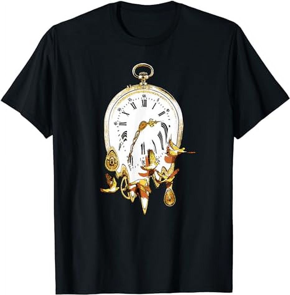 Pocket Clock Watch Melting Clock Birds Antique Clocks T-Shirt - Walmart.com