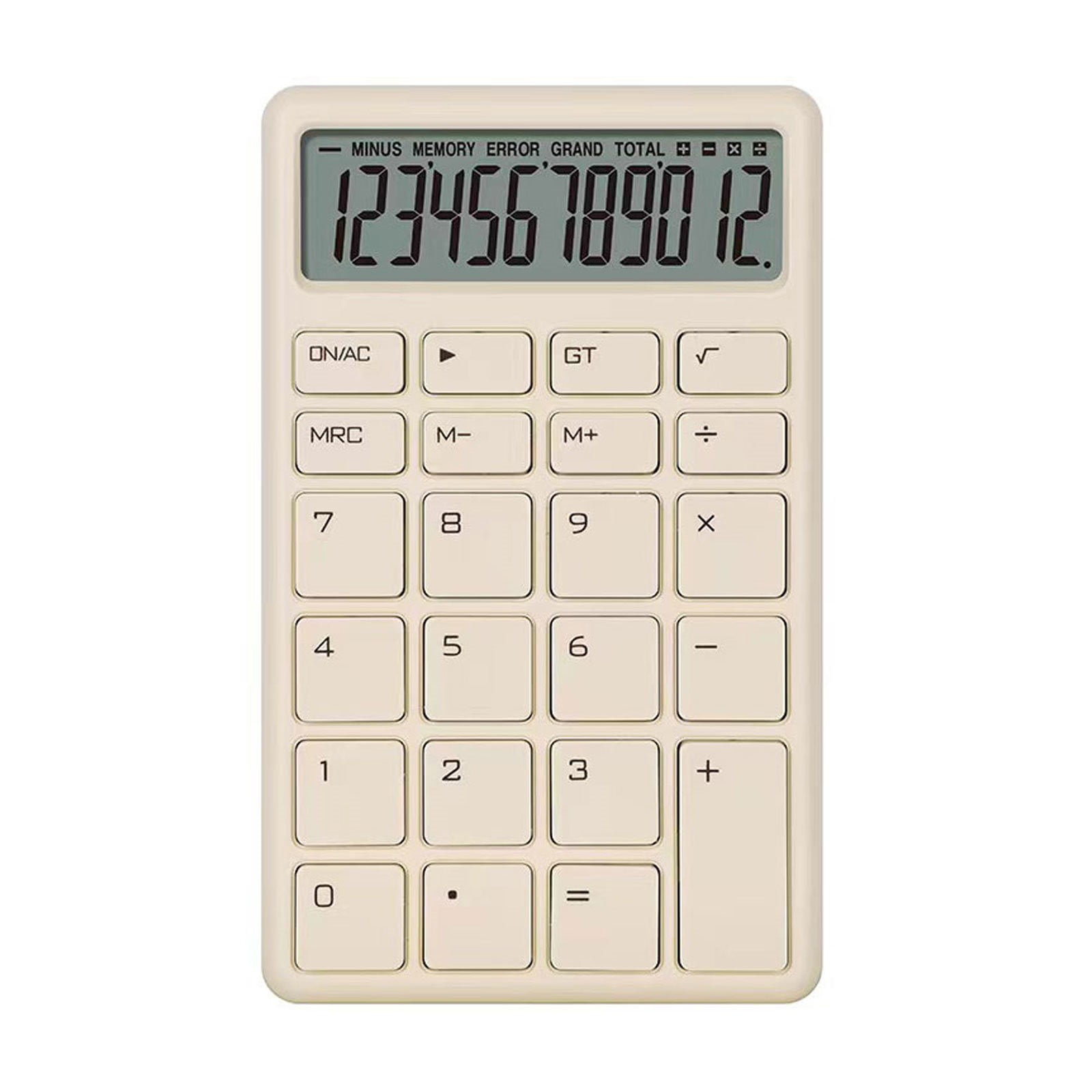 Pocket & Desktop Beige Calculator with LCD Display – Portable Handheld ...