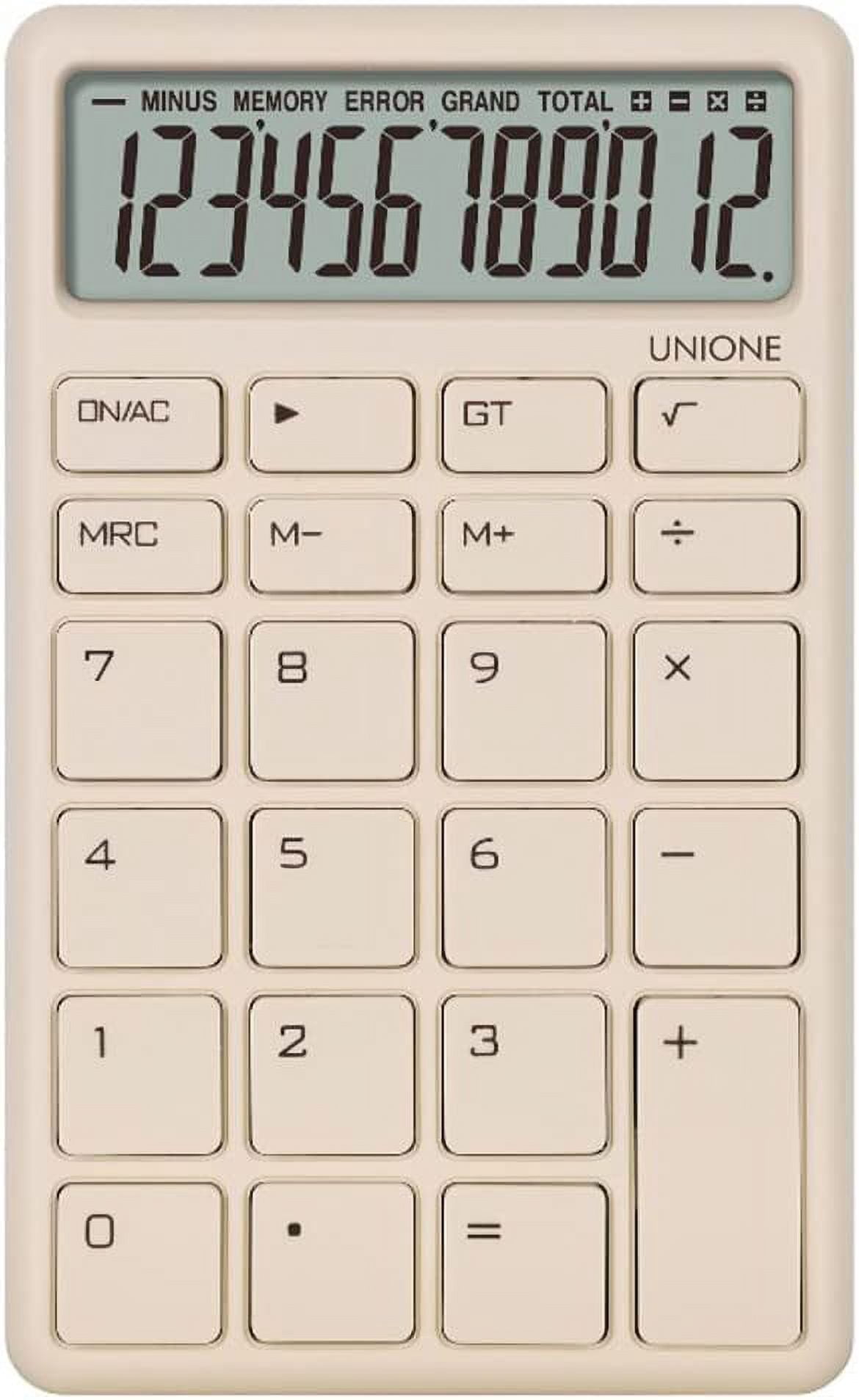 Pocket & Desktop Beige Calculator with a Bright LCD, Dual Power ...
