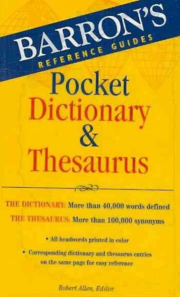 Pocket Dictionary and Thesaurus - Walmart.com