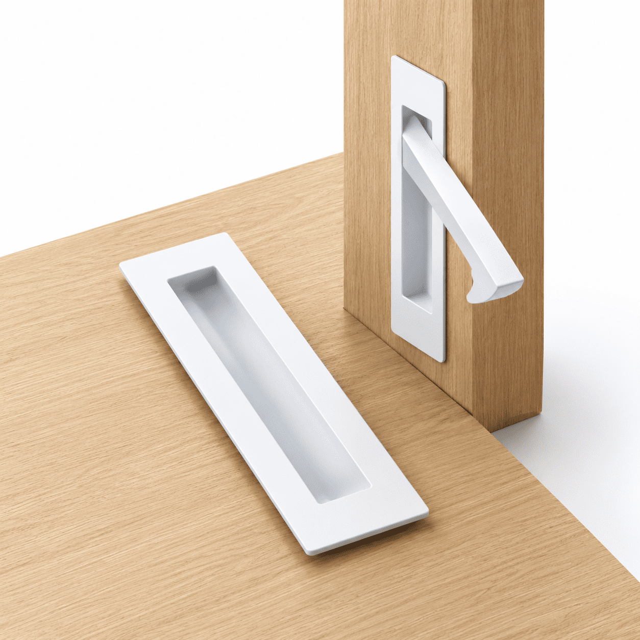 Pocket Door Handles Recessed Pull Non Lock Flush Hardware White 6 ...