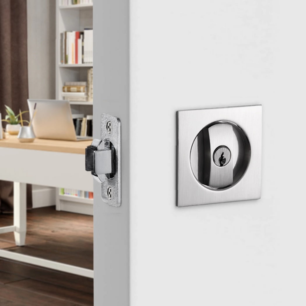 Pocket Door Lock with 3 Keys, Sliding Door Pull Door Pocket Latch ...