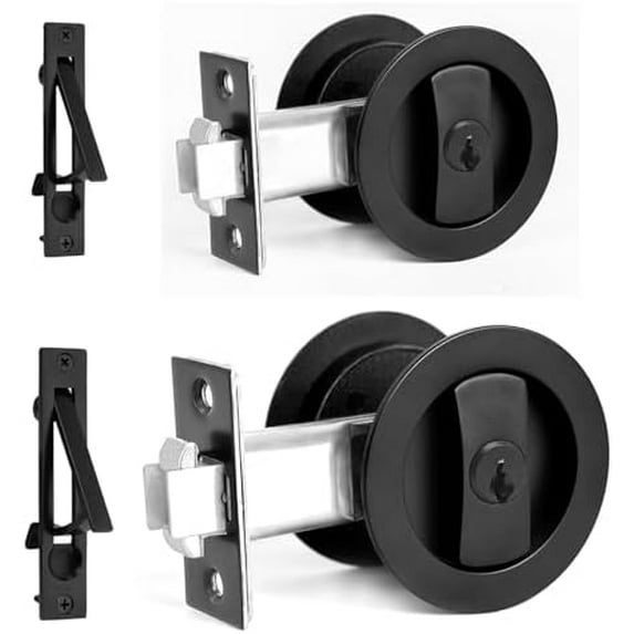 Pocket Door Lock with Key, Contemporary Entrance Sliding Barn Door Lock ...