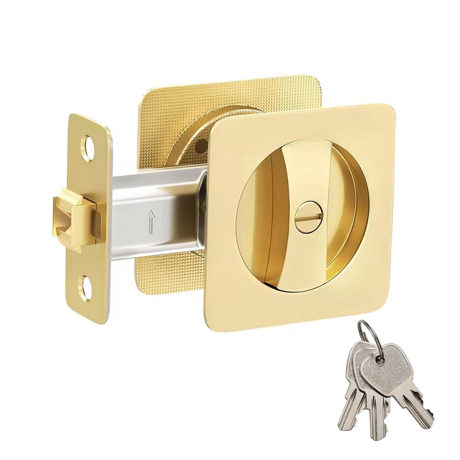 Pocket Door Lock with Key, Privacy Pocket Door Hardware for Bathroom ...