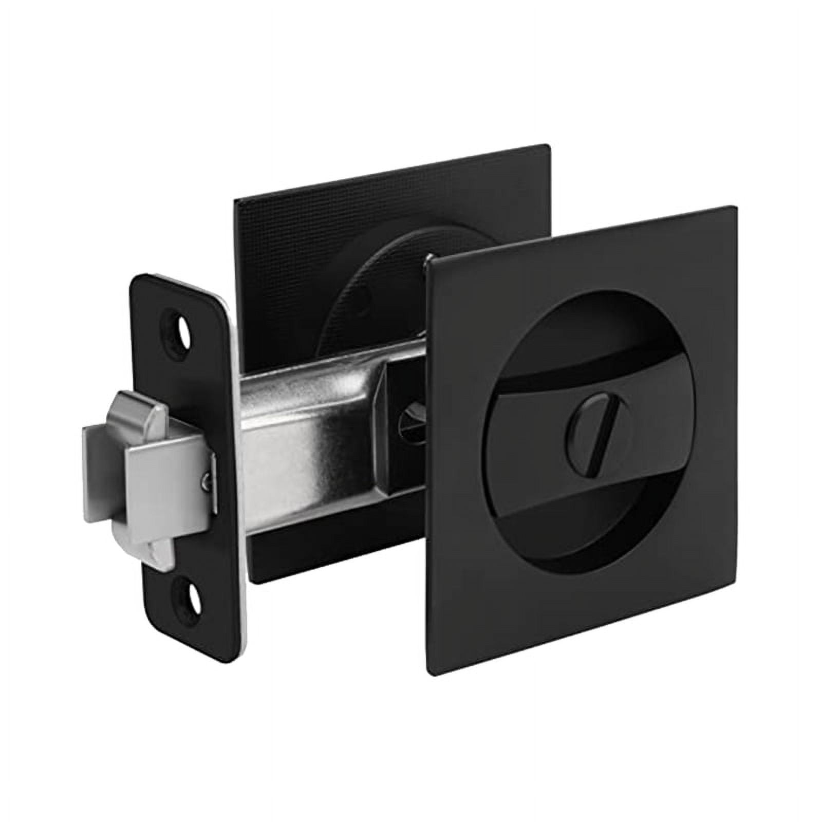 Pocket Door Lock, Matte Black, Metal, Privacy, Square, Double Sided ...