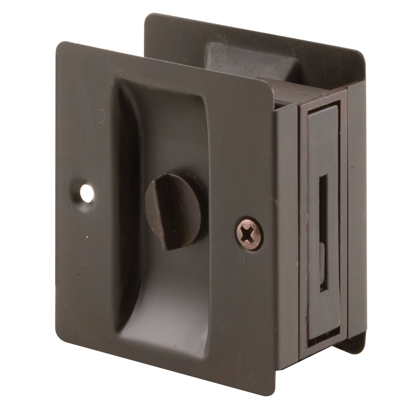 Pocket Door Privacy Lock and Pull, 2-3/4 in. tall, Classic Bronze ...