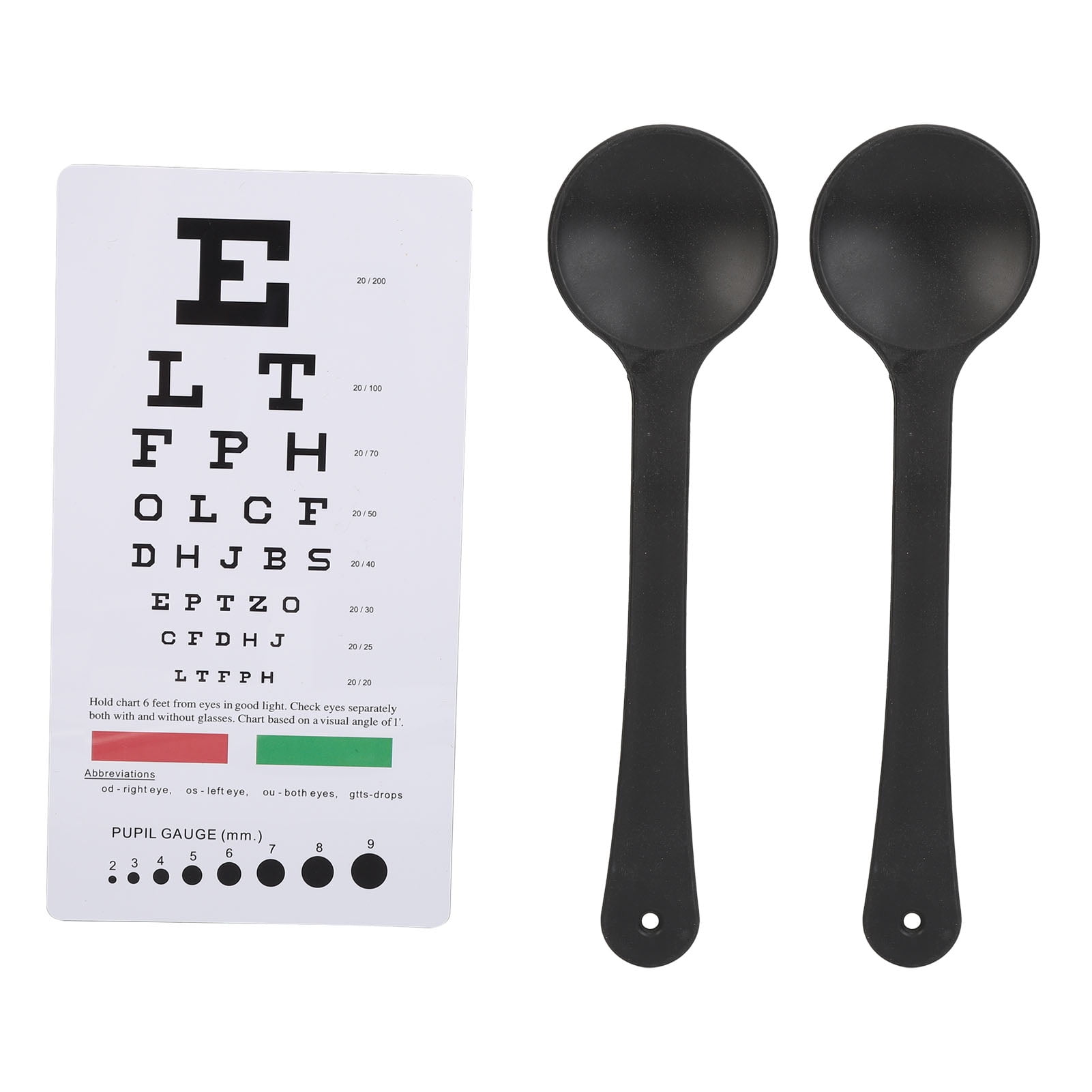 Pocket Eye Chart with 2pcs Occluder Double Sided Vision Eye Test Exams ...