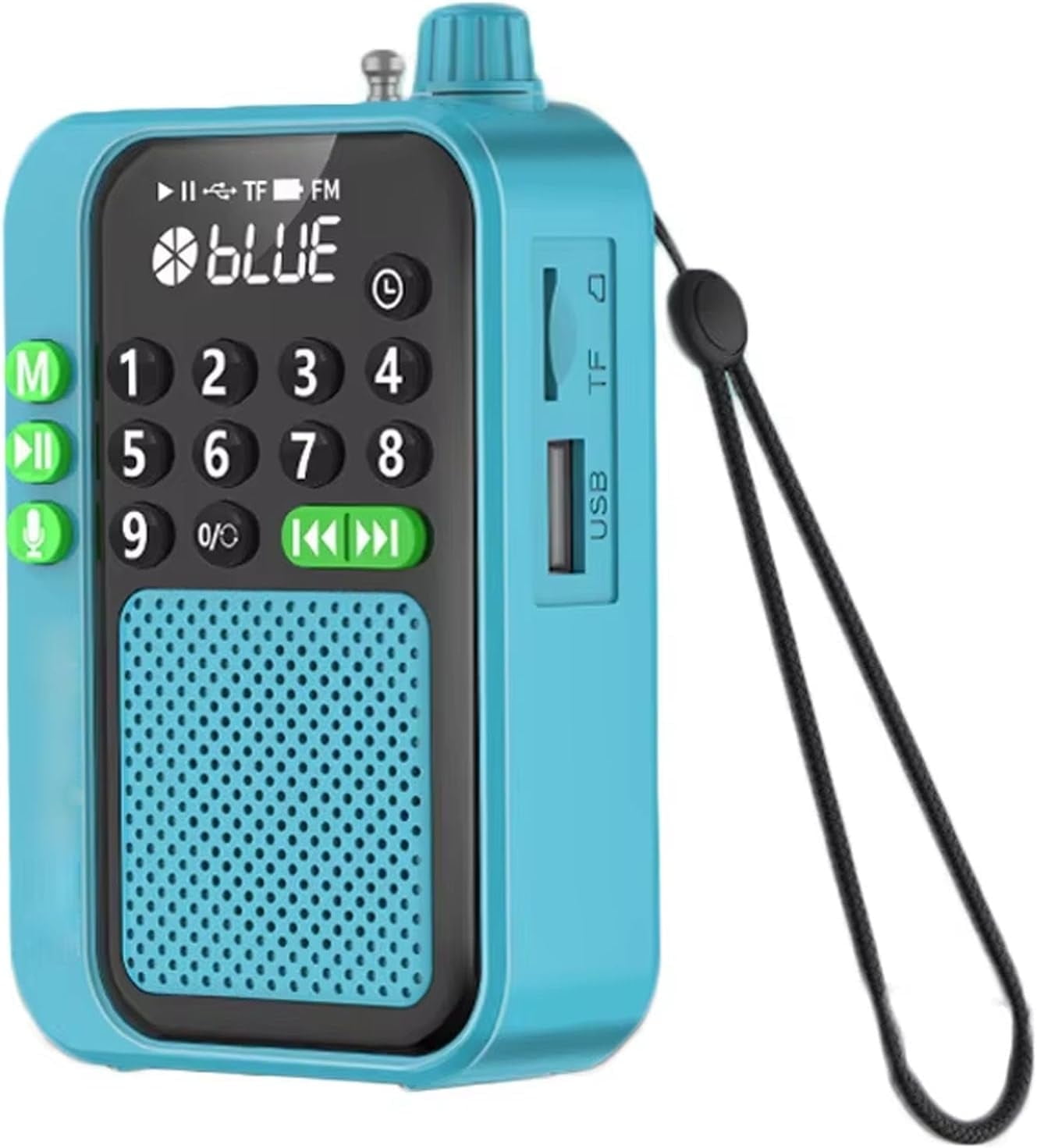 WU-MINGLU Portable Pocket FM Radio Bluetooth Speaker with Recording ...