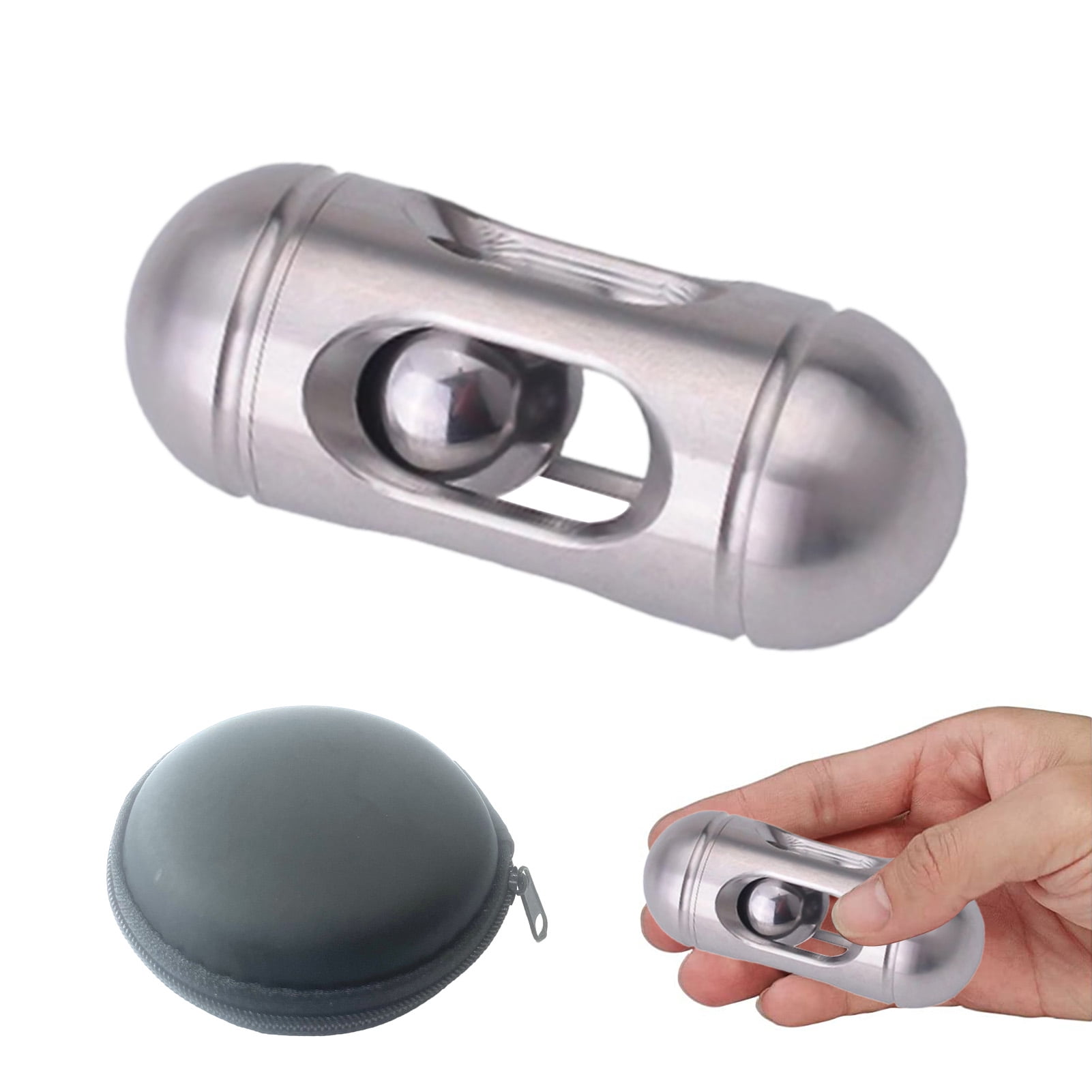 Pocket Fidget Clicker Creative Metal Capsules Balance Ball Flat Roller ...