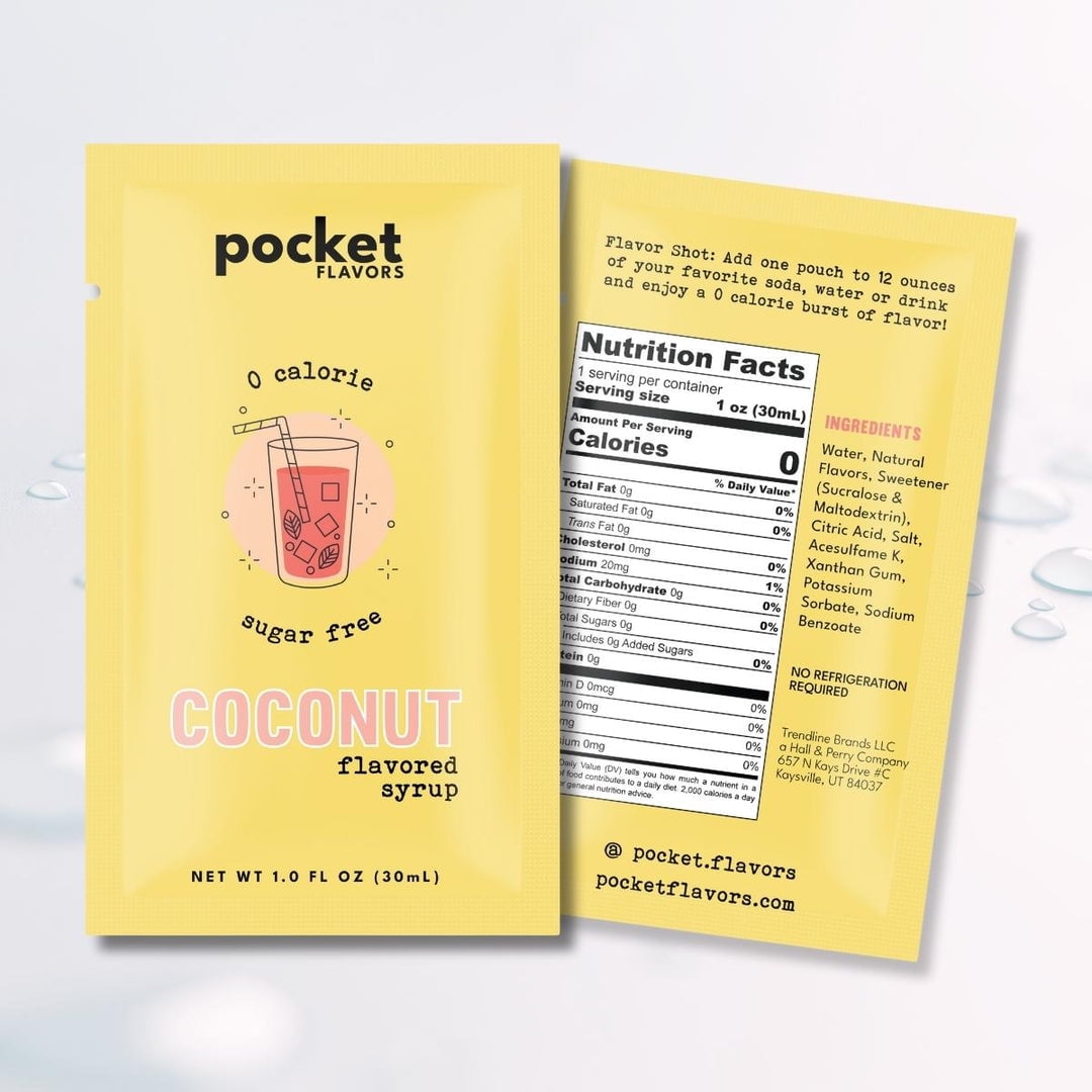 Pocket Flavors Flavored Syrups Packets - Coconut, 8 Count - Walmart.com