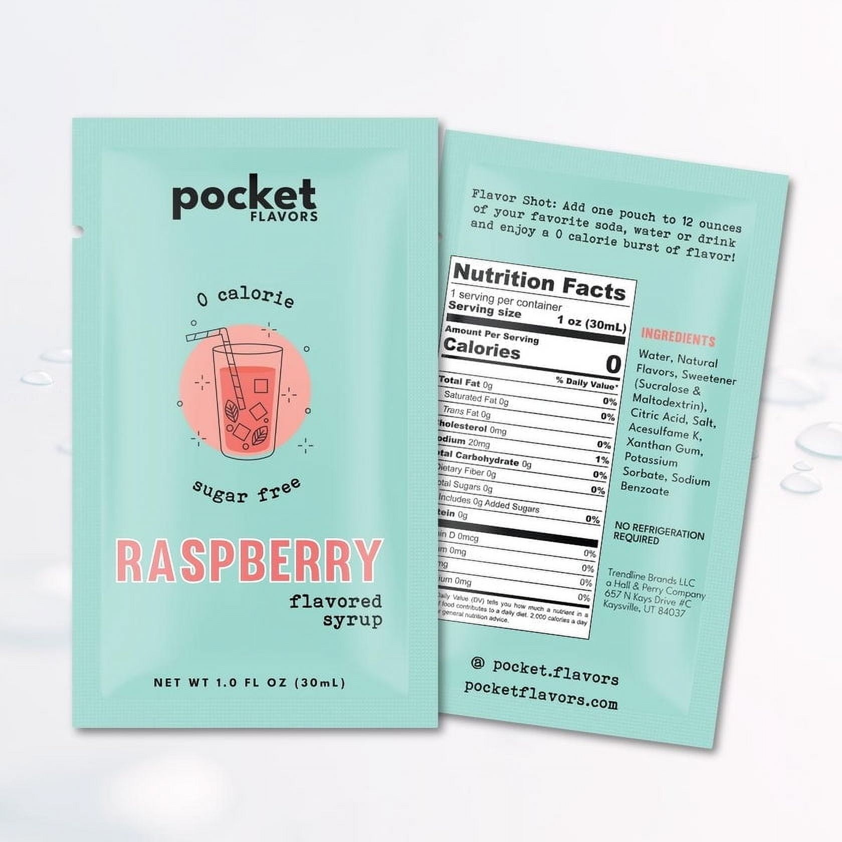 Pocket Flavors Flavored Syrups Packets - Raspberry, 32 Count - Walmart.com