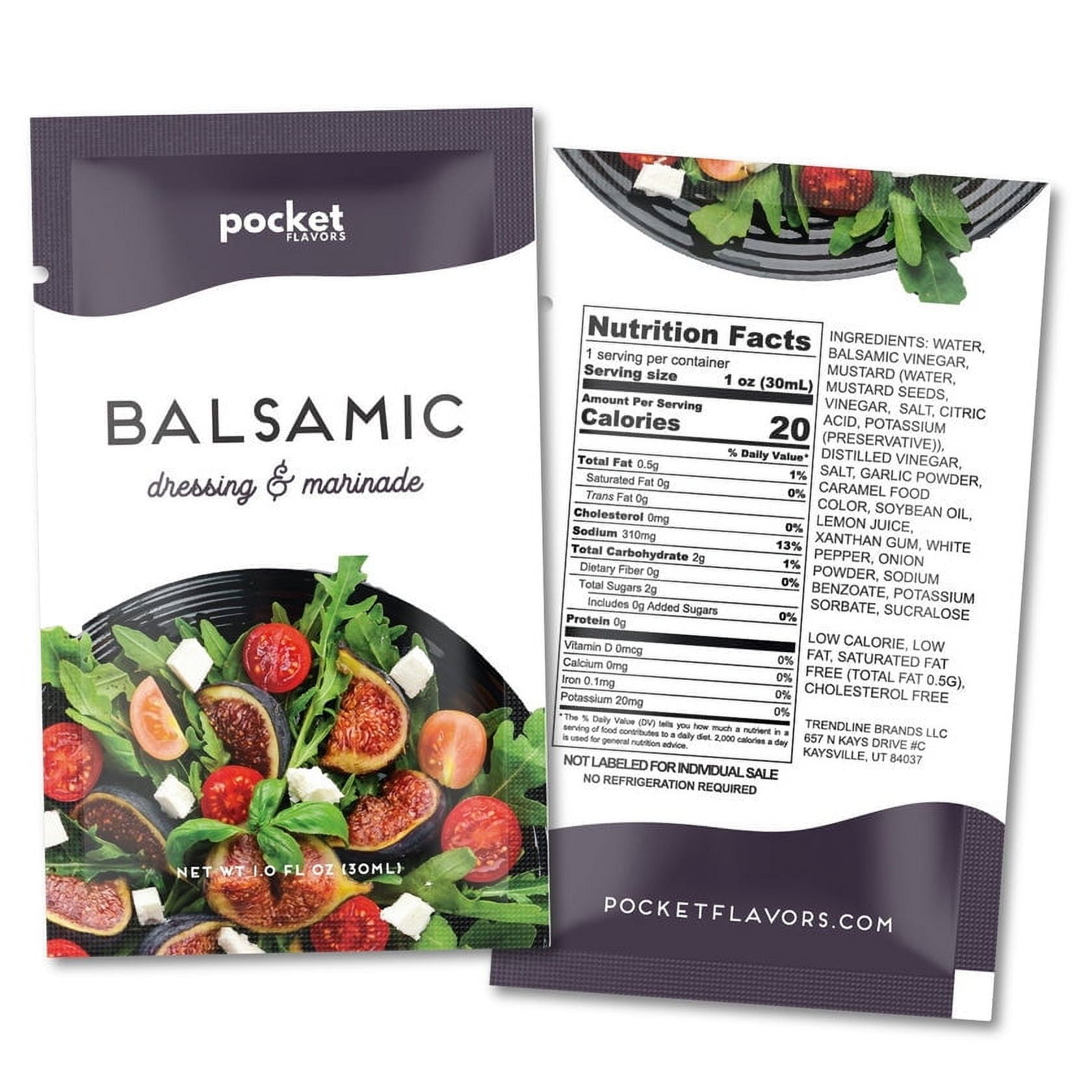 Pocket Flavors Lite Salad Dressing Packets - Balsamic, 8 Count ...