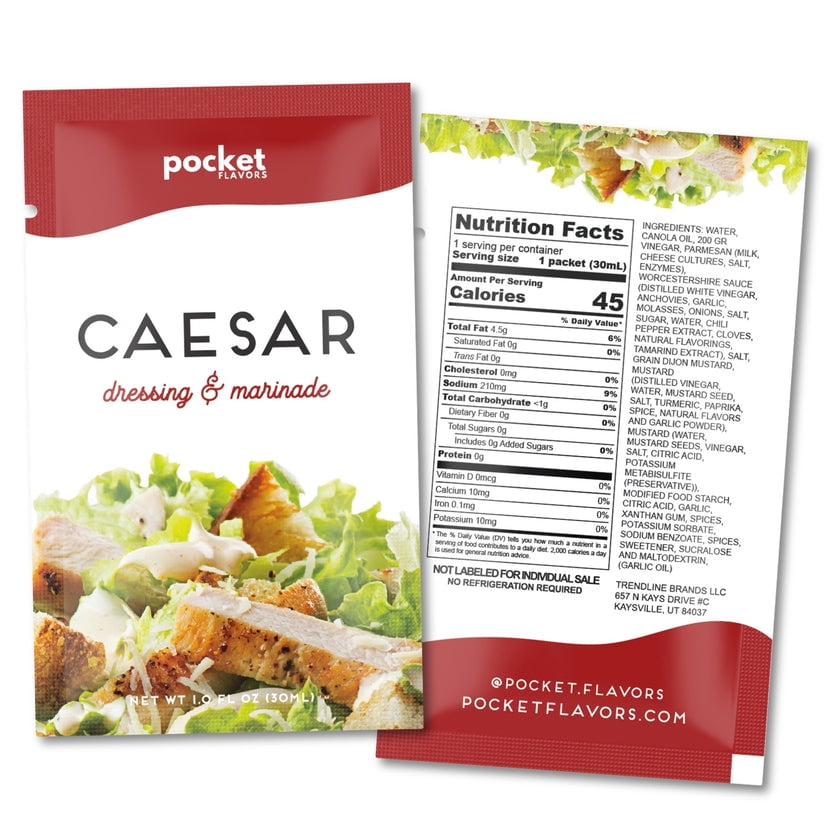 Pocket Flavors Lite Salad Dressing Packets - Caesar, 32 Count - Walmart.com