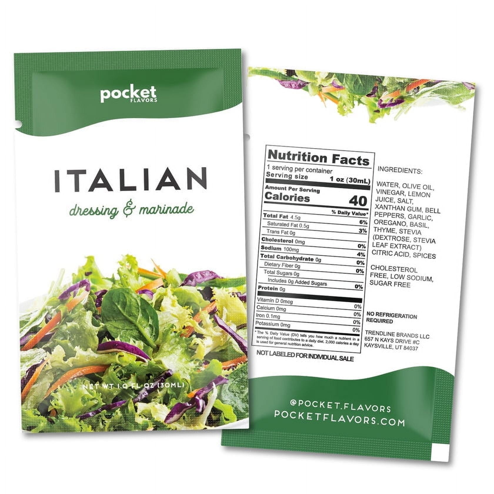 Pocket Flavors Lite Salad Dressing Packets - Italian, 32 Count ...