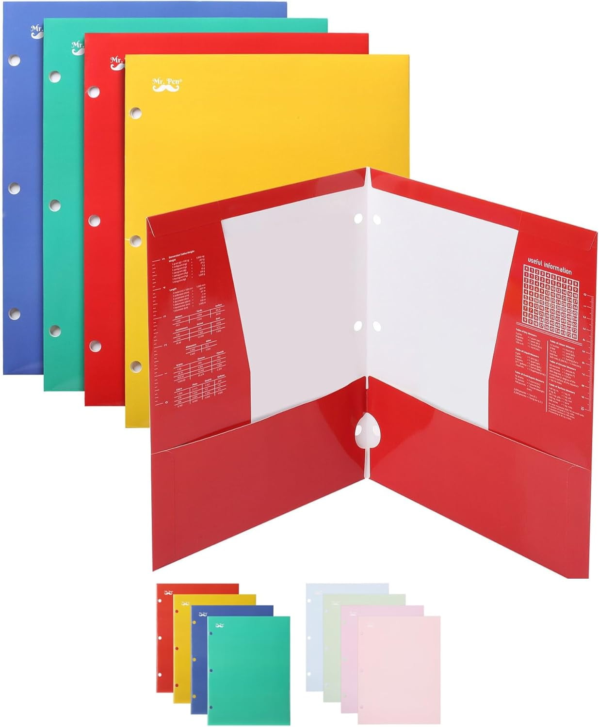 Pocket Folders, 4 Pocket, 4 Pack, Pastel Colors, Folders with Pockets 3 ...