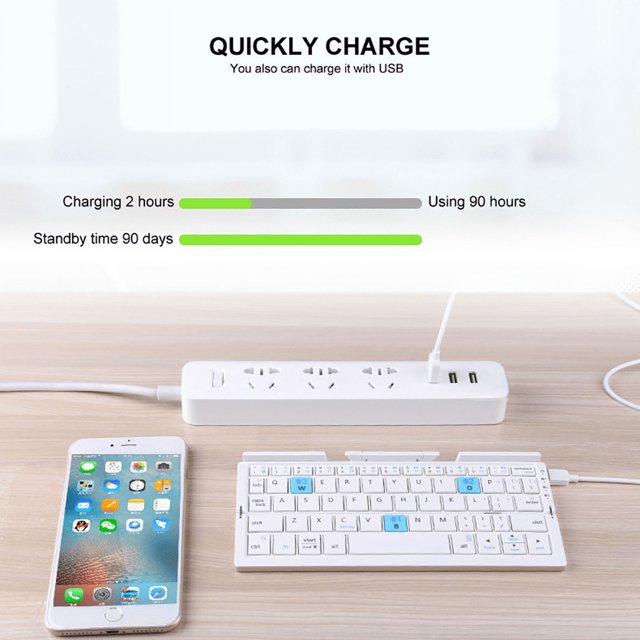 Pocket Folding Bluetooth Mobile Phone Keyboard, Foldable Wireless ...