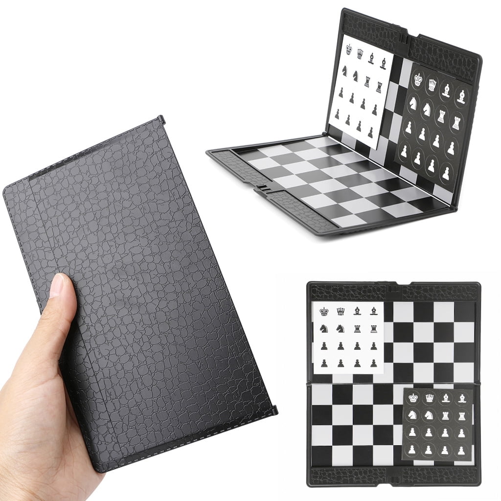 Pocket Folding Magnetic International Chess Set Board Checkers Traveler ...