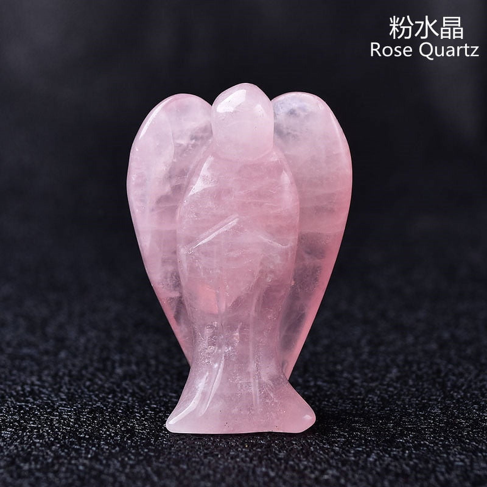 Pocket Guardian angel with Serenity Prayer Card - Pink Healing Stone ...