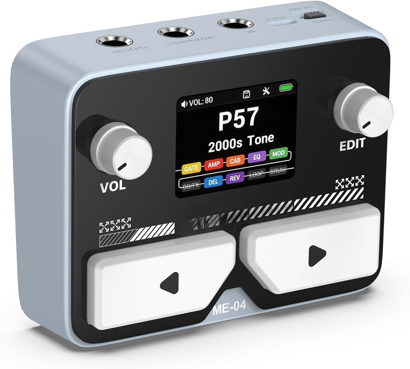 Pocket Guitar Multi Effects Pedal, with 125 Effects, 99 Presets, 30 Amp ...