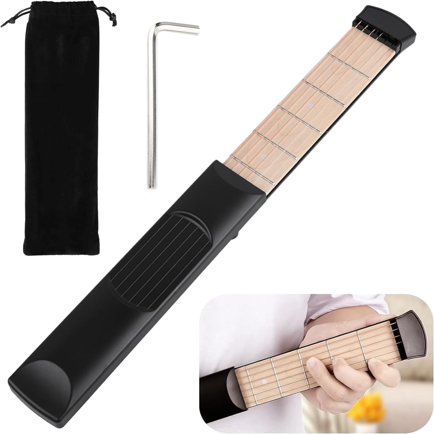 Pocket Guitar Practice Neck,6 Frets Portable Guitar Chord Training ...